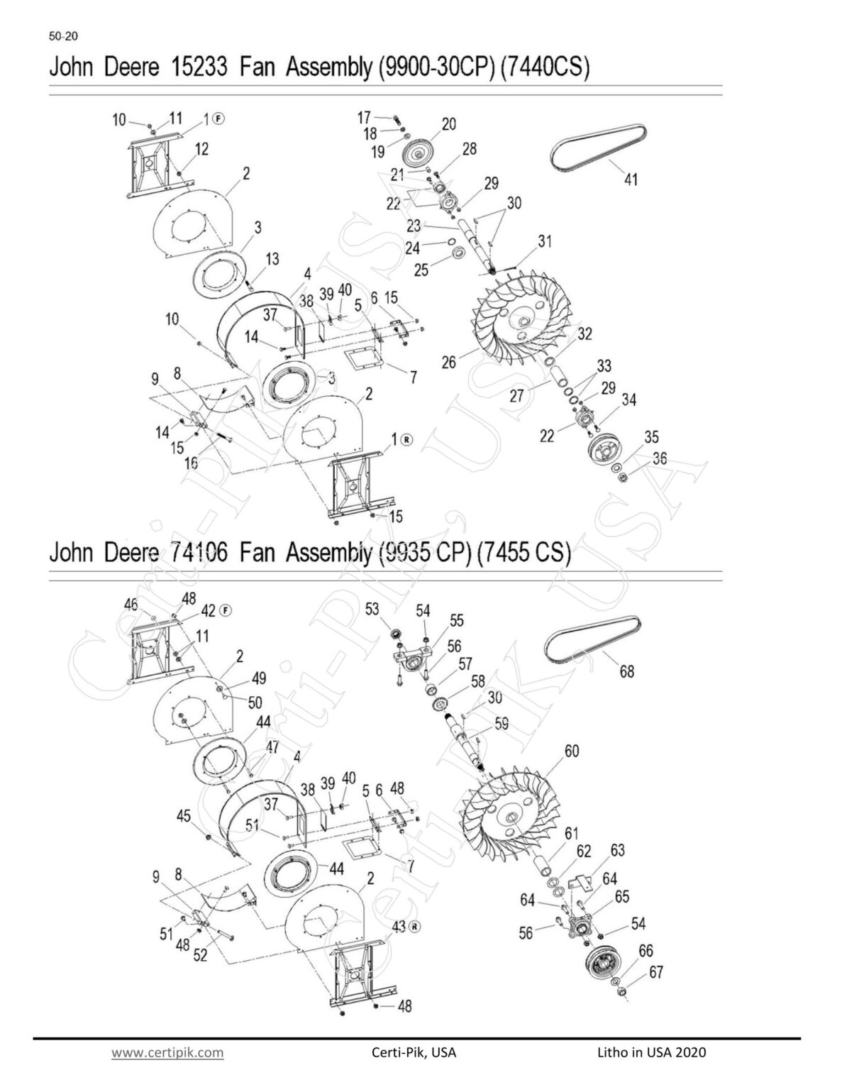 John Deere 2-Row Fan Assembly - Picker Fan Systems